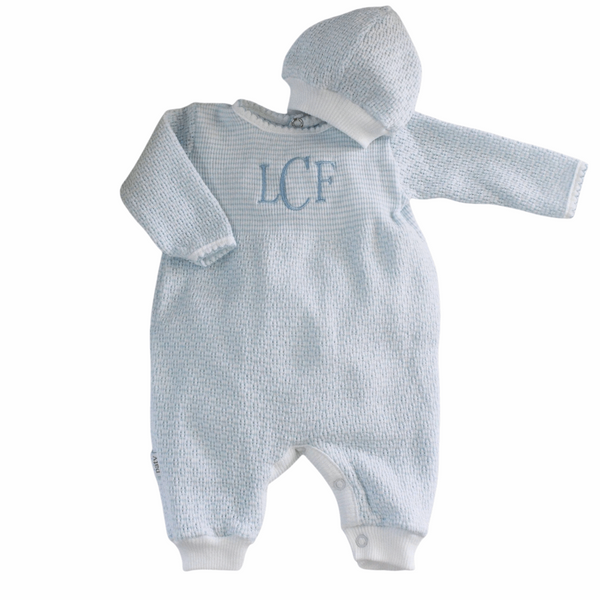 Paty Baby Boys Blue Pajama Sleeper Personalized Coming Home Outfit ...