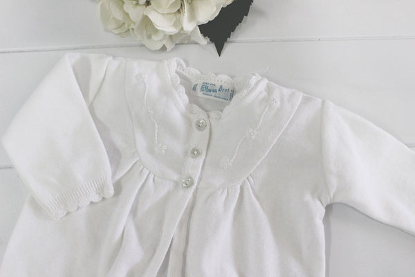 Girls White Cardigan Sweater Long Sleeve - Hiccups Children's Boutique